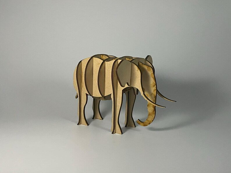 Elephant Laser Cut 3D Model Kit - Digital File - Etsy