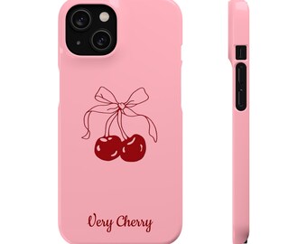 Aesthetic Red and Pink Cherry Bow Print Phone Case - Etsy