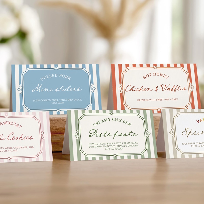 Buffet Menu Tags - Etsy