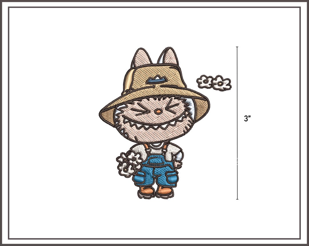 LABUBU Embroidery, Labubu Popmart, Labubu Embroidery Design, Cute ...