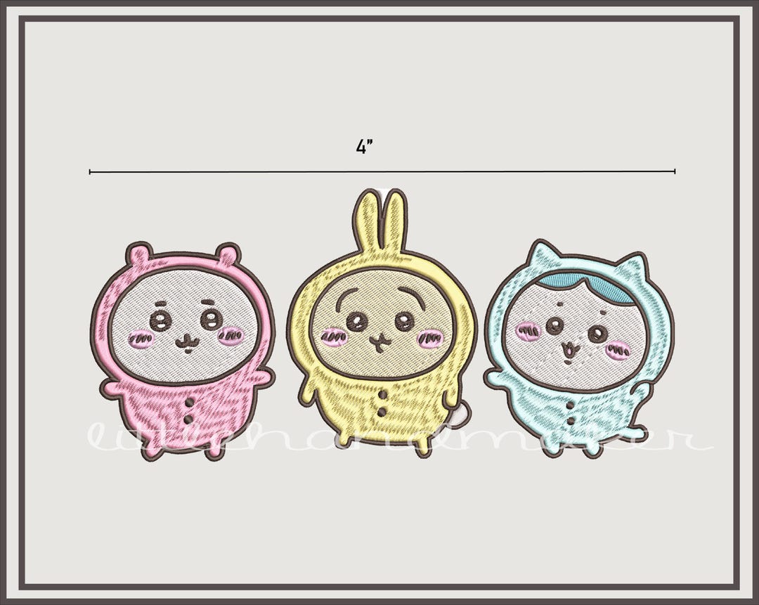Chiikawa and Friends Pajama Embroidery Design, Chiikawa Embroidery ...