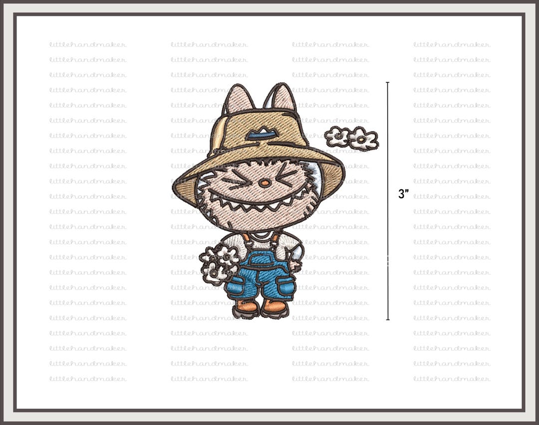 LABUBU Embroidery, Labubu Popmart, Labubu Embroidery Design, Cute ...