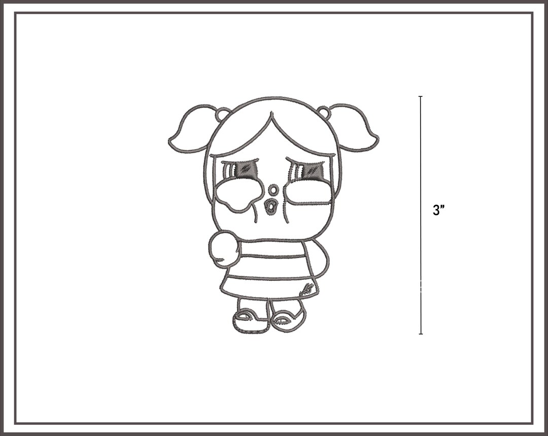 CRYBABY, Line Art, Popmart, Cry Baby Embroidery Design, Cute Embroidery ...