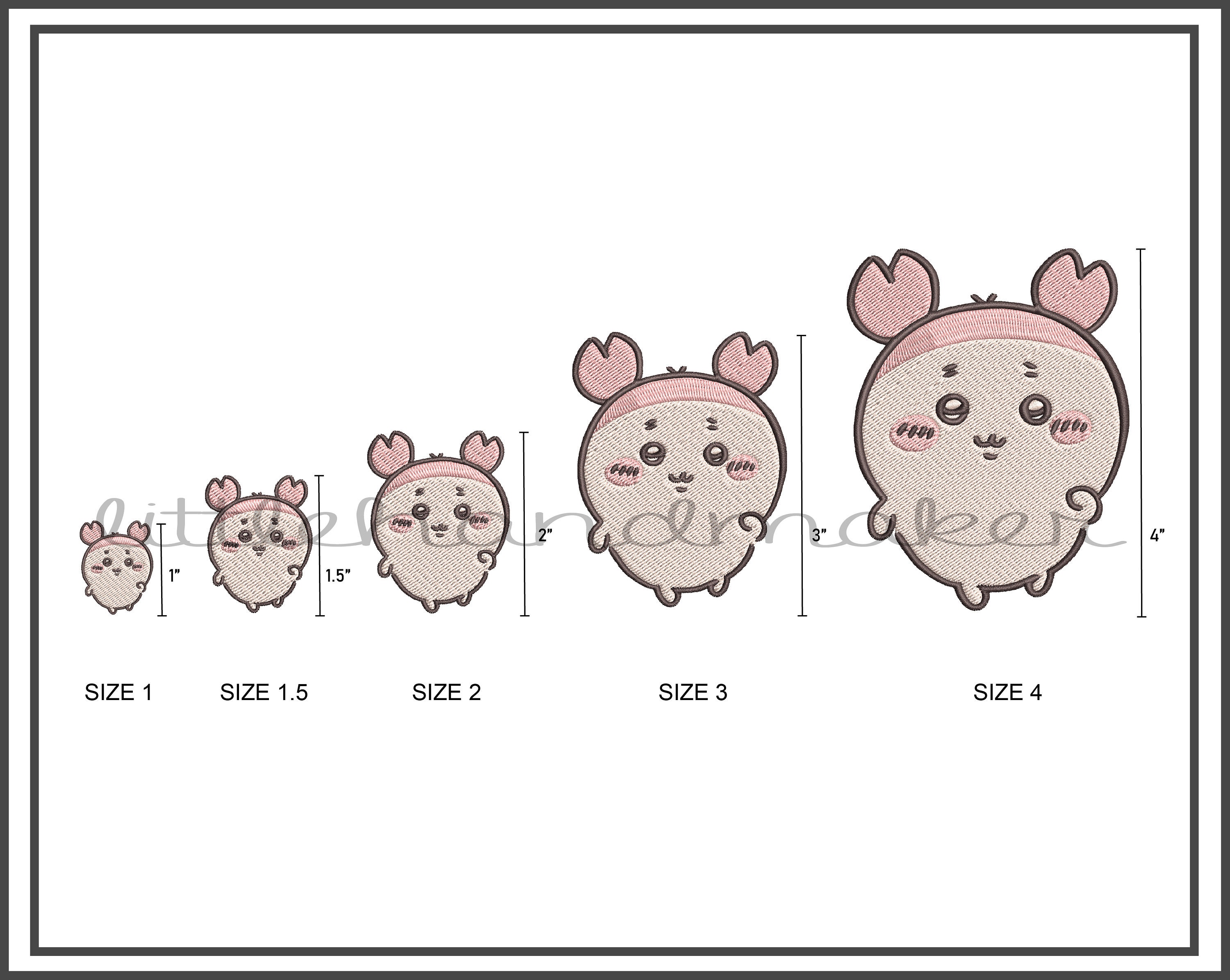Chiikawa Kani Emboridery Design, Chiikawa Embroidery Machine File, Cute ...