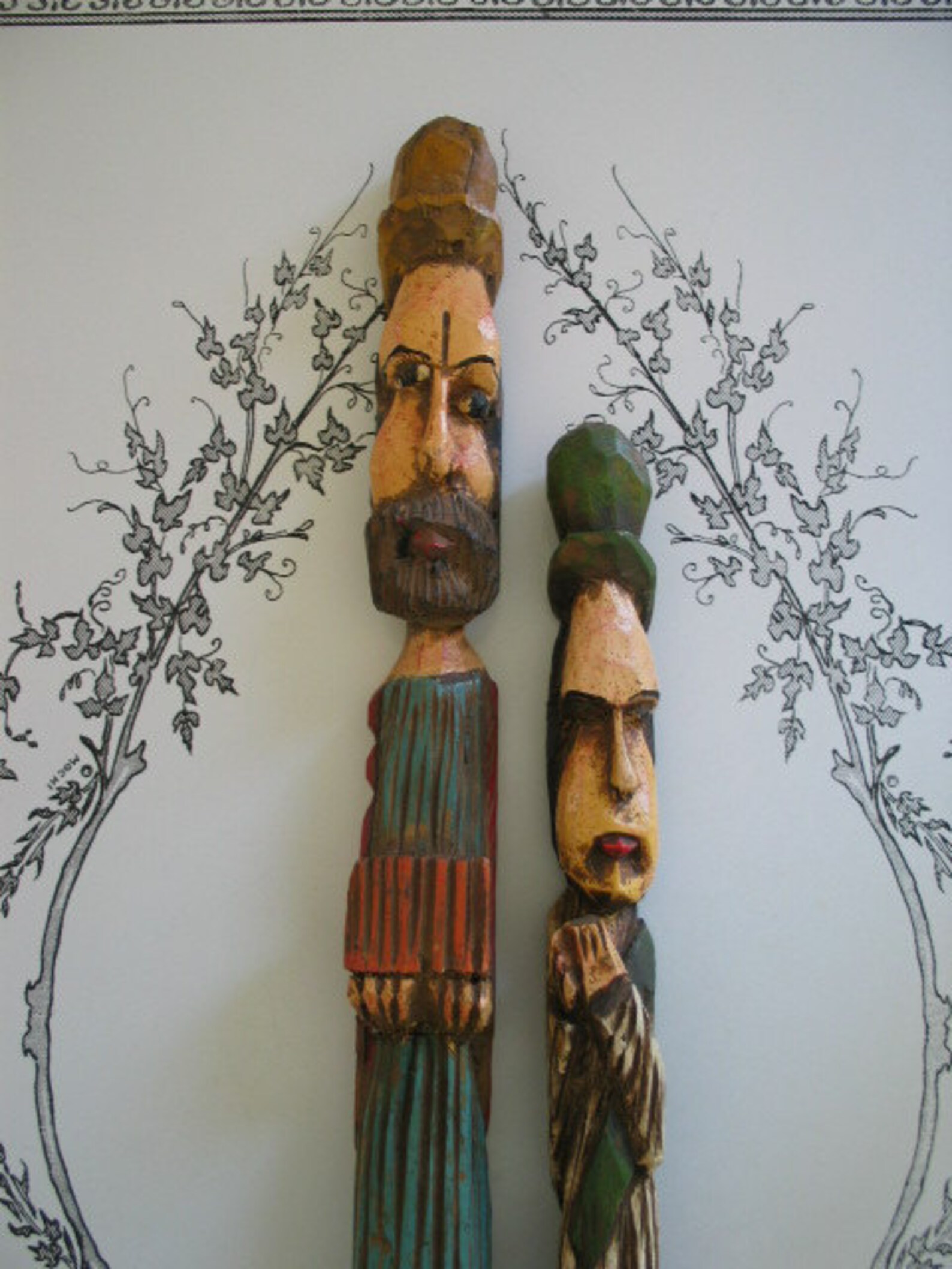 Amazing Faces Very Cool Wood Carved Couple - I Love Looks on Their ...