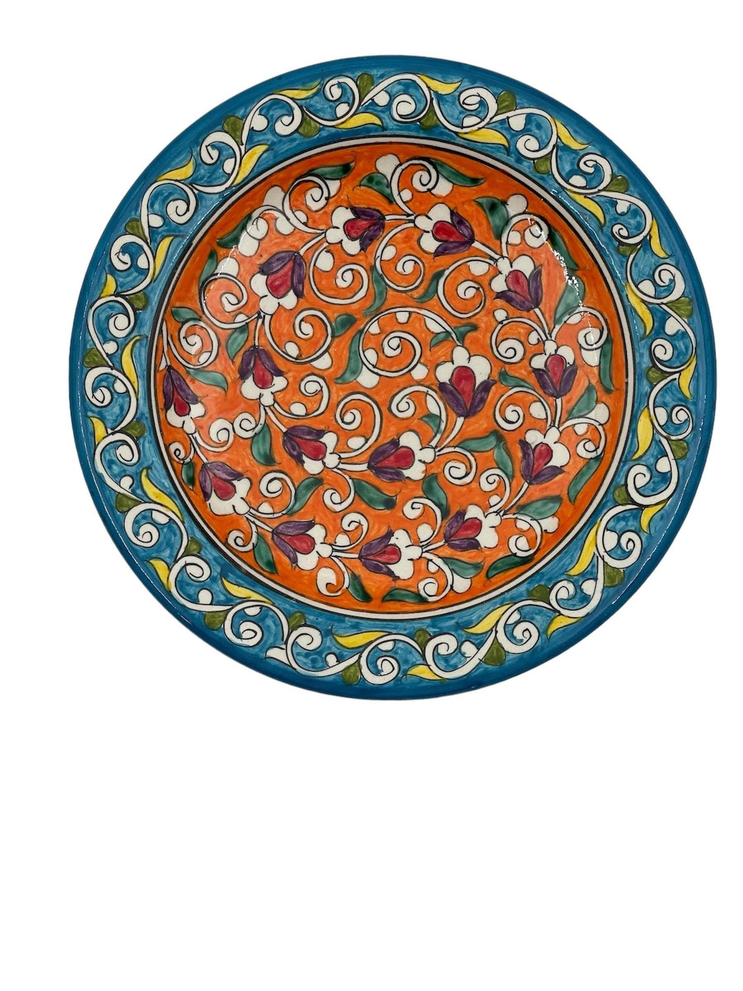 Hand-painted Uzbek Ceramic Plate: Traditional Floral Design - Etsy