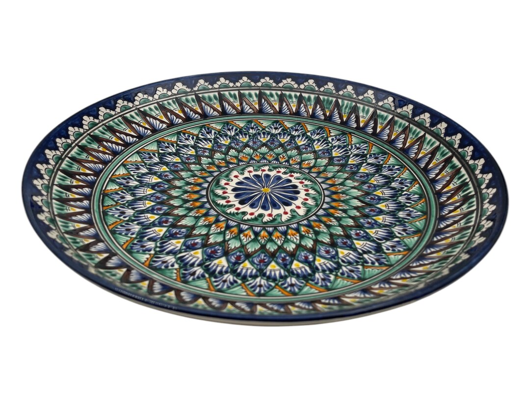 Hand-painted Uzbek Ceramic Plate: Traditional Floral Design - Etsy