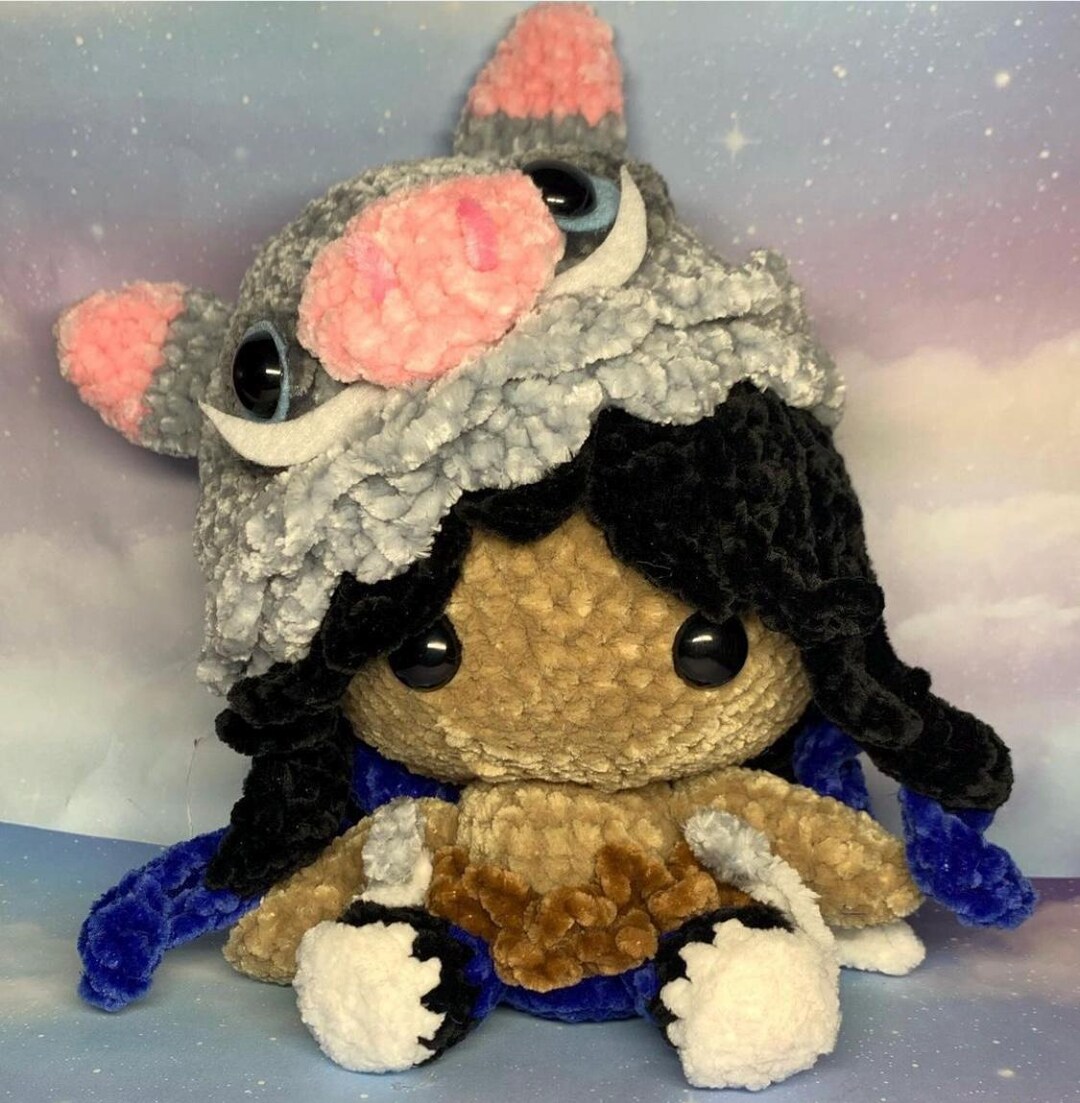 Inosuke Demon Slayer Inspired Handmade Crochet Plush - Etsy