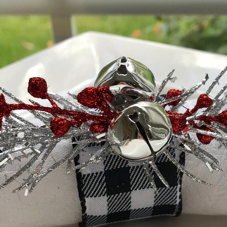 Jingle Bell Napkin Ring Christmas Decor Farmhouse Christmas - Etsy