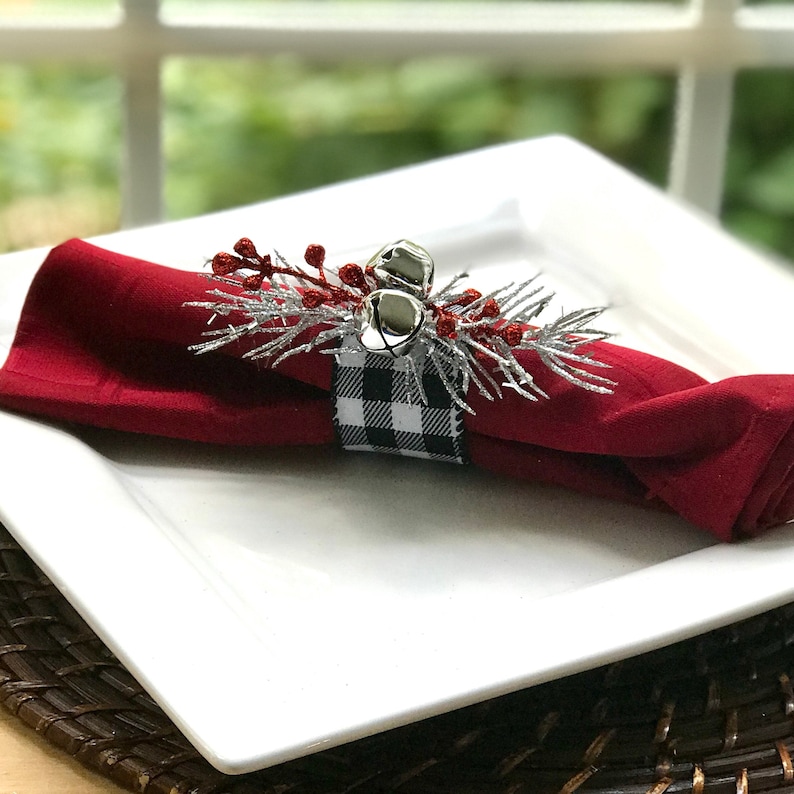 Jingle Bell Napkin Ring Christmas Decor Farmhouse Christmas | Etsy