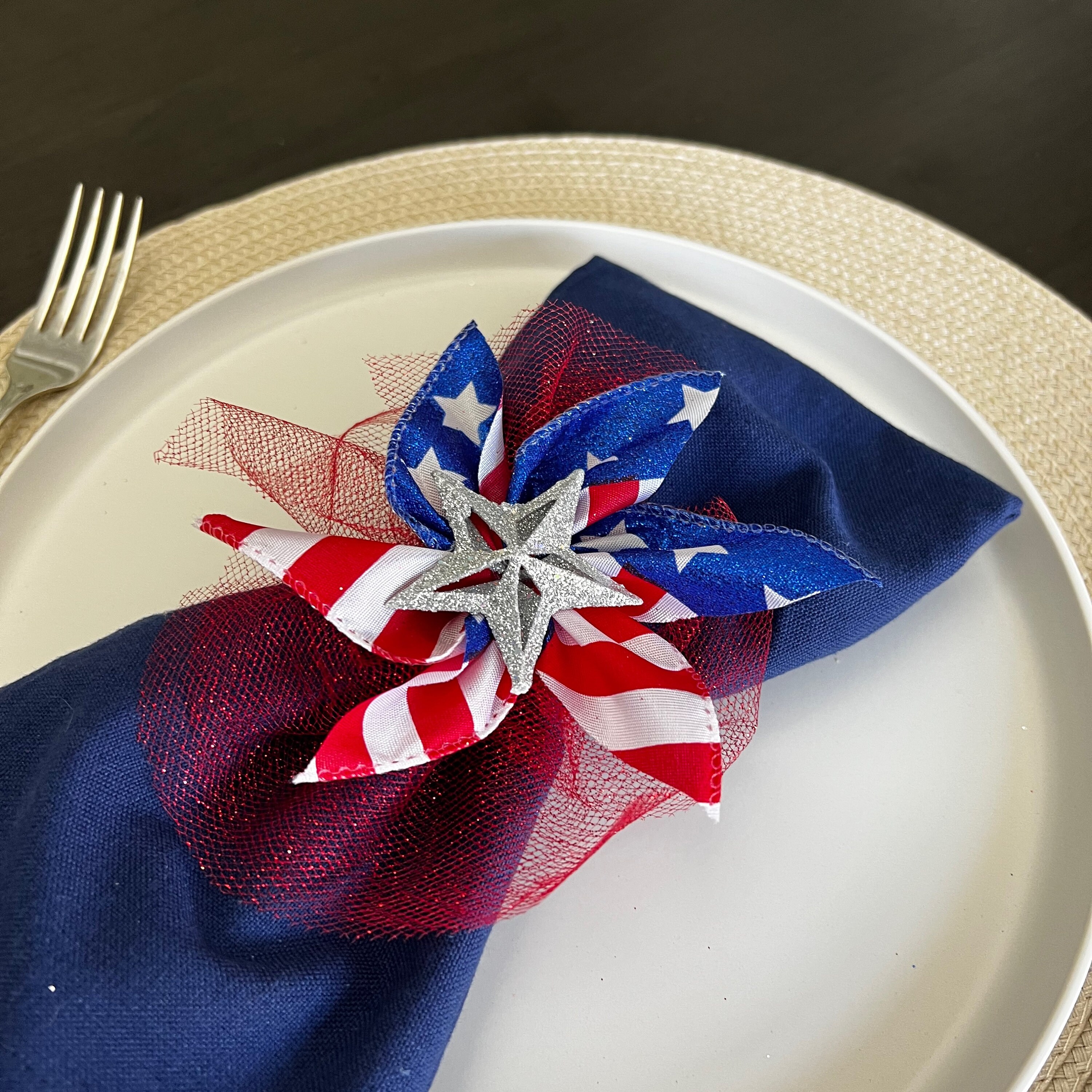 American Flag Napkin Ring Made in the USA 4th of July Table | Etsy