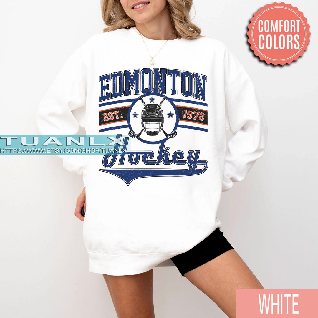 Edmonton Oiler Vintage Style Comfort Colors Sweatshirt, Oiler Sweater ...