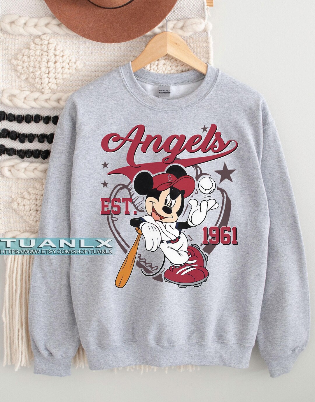 Baseball Mickey Angels, Mickey Baseball Sweat, Disney Sport Sweater ...