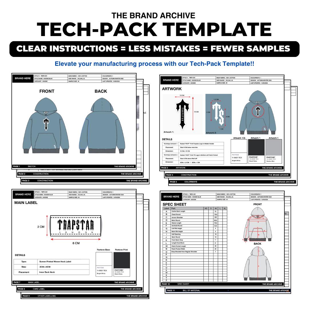 Streetwear Clothing Techpack Guide Clothing Brand Fashion Mockup ...