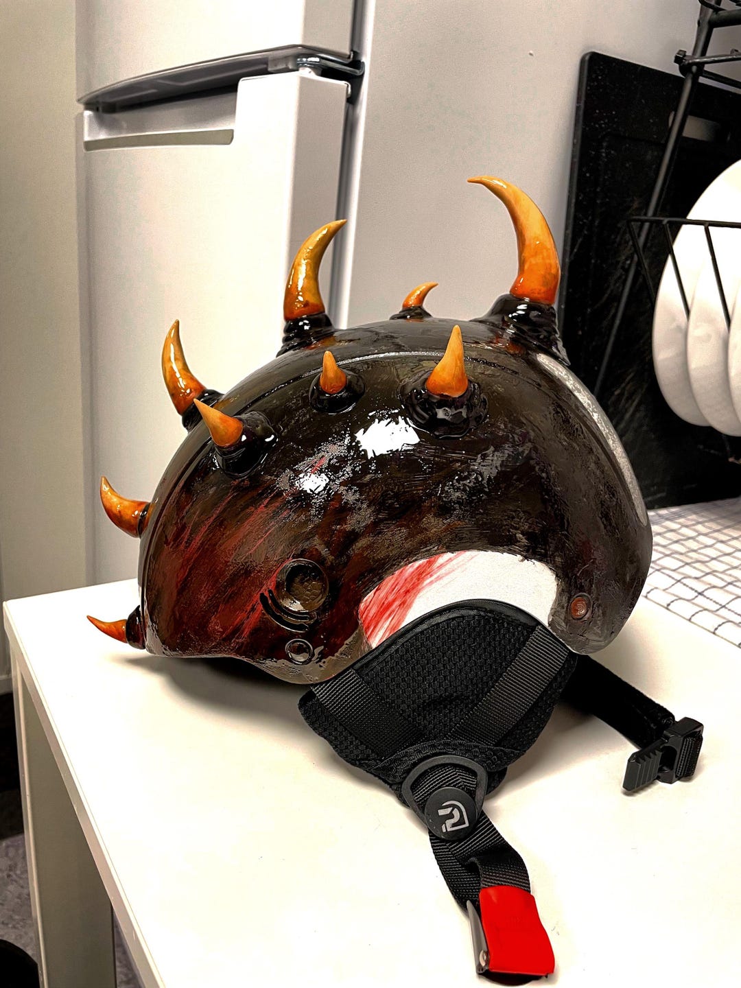 Unique Motorcycle Helmet With Demon Horns and Also a Bicycle Helmet - Etsy