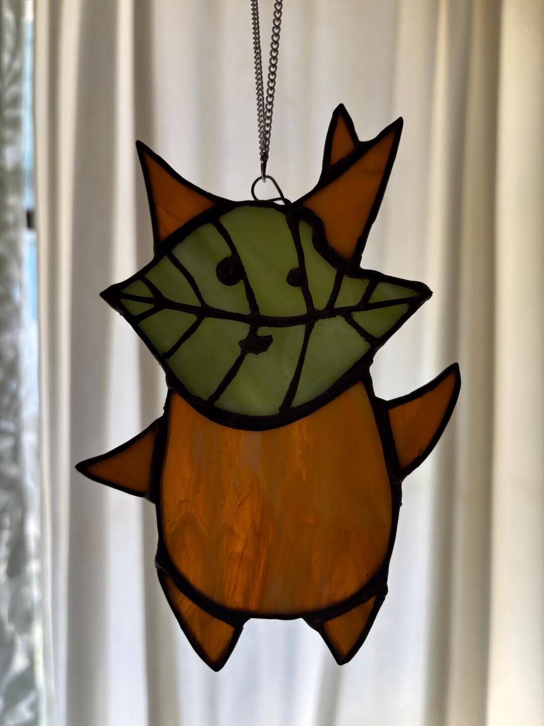 Zelda Korok Character Green Leaf Handmade Stained Glass Suncatcher - Etsy