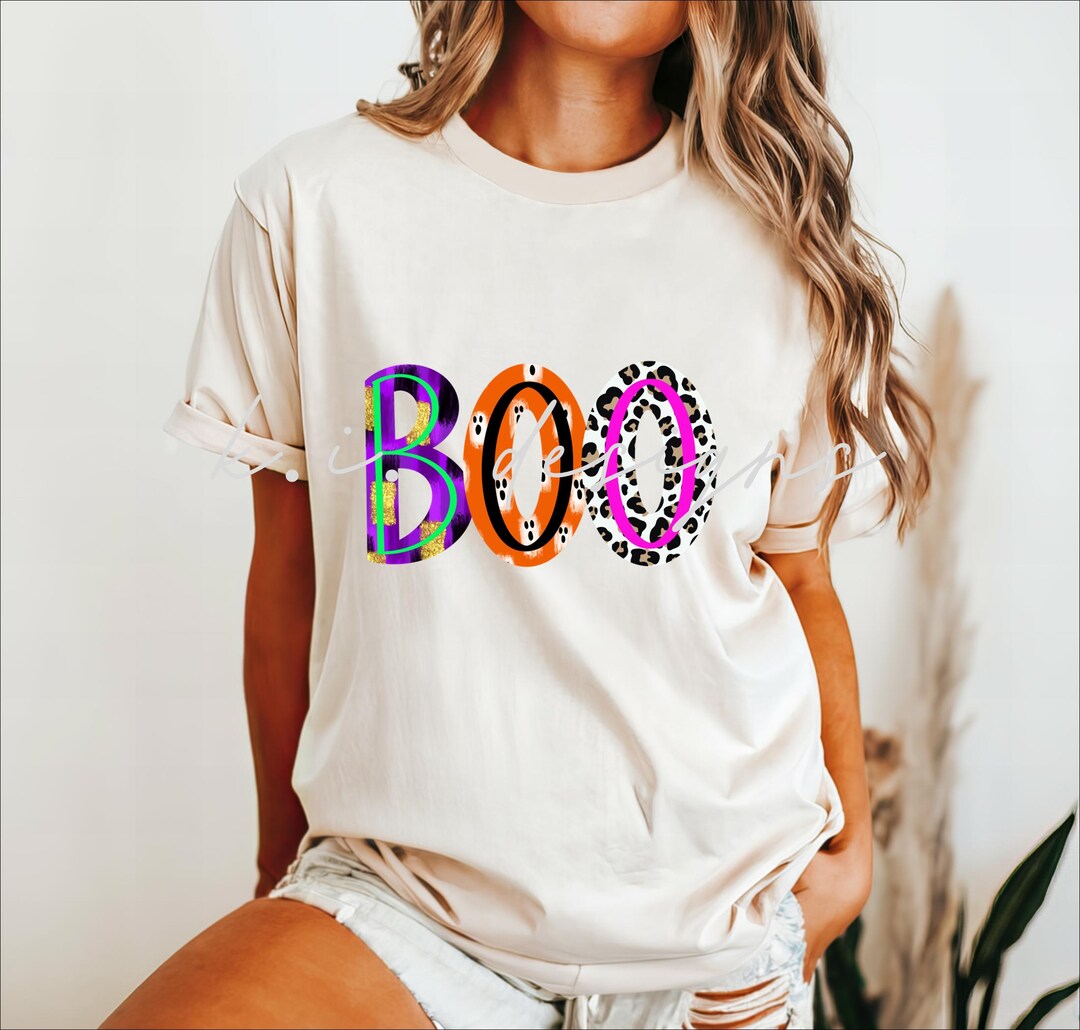 Boo, Leopard Print Boo, Halloween, Fall, Bright Boo, PNG, Download ...