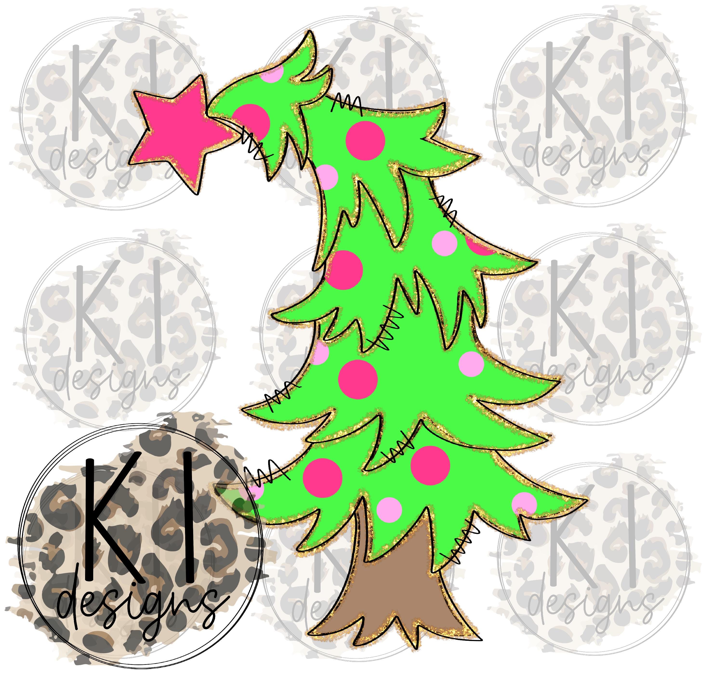 Christmas Grinch Tree Pink Green PNG Digital Image Download - Etsy