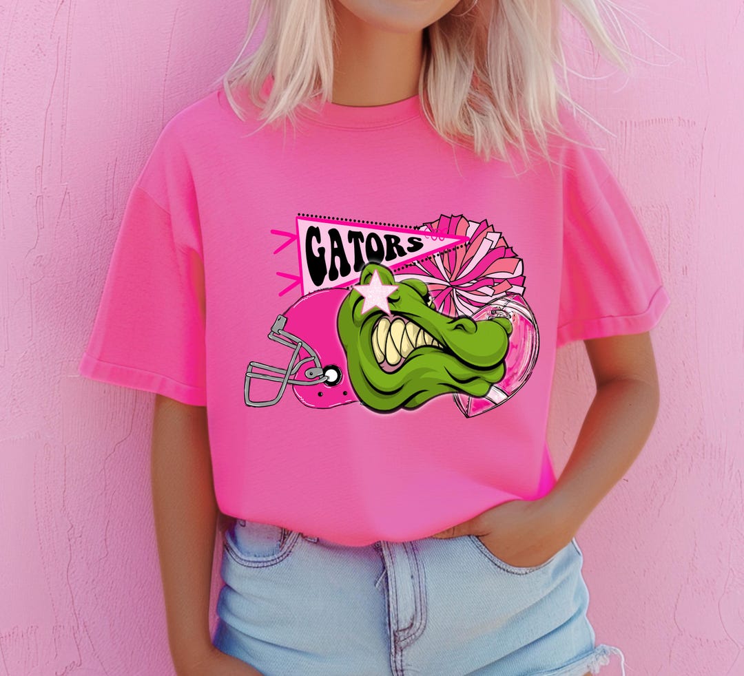 Gators Mascot Pink Team Pink Out Football Pennant PNG Digital Download ...