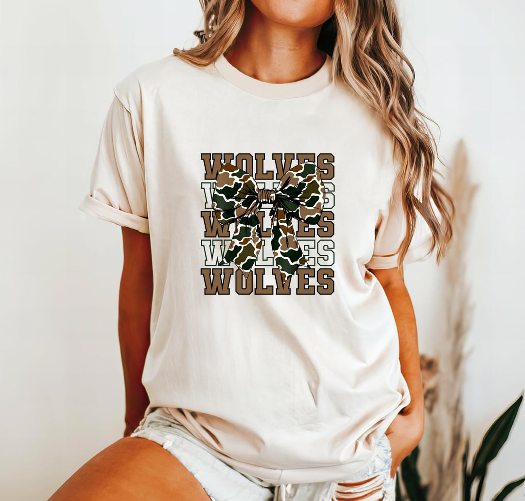 Wolves Mascot Camo Coquette PNG Digital Download - Etsy