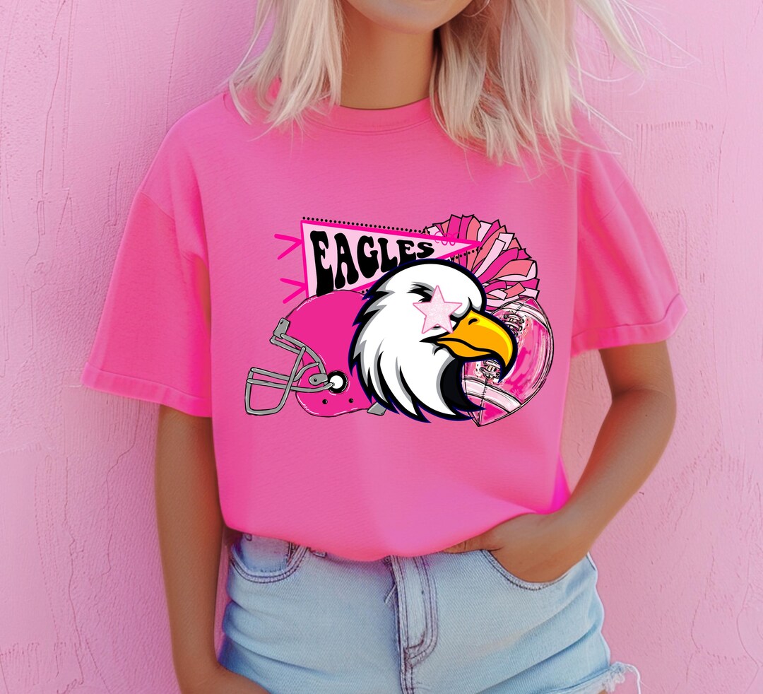 Eagles Mascot Pink Team Pink Out Football Pennant PNG Digital Download ...