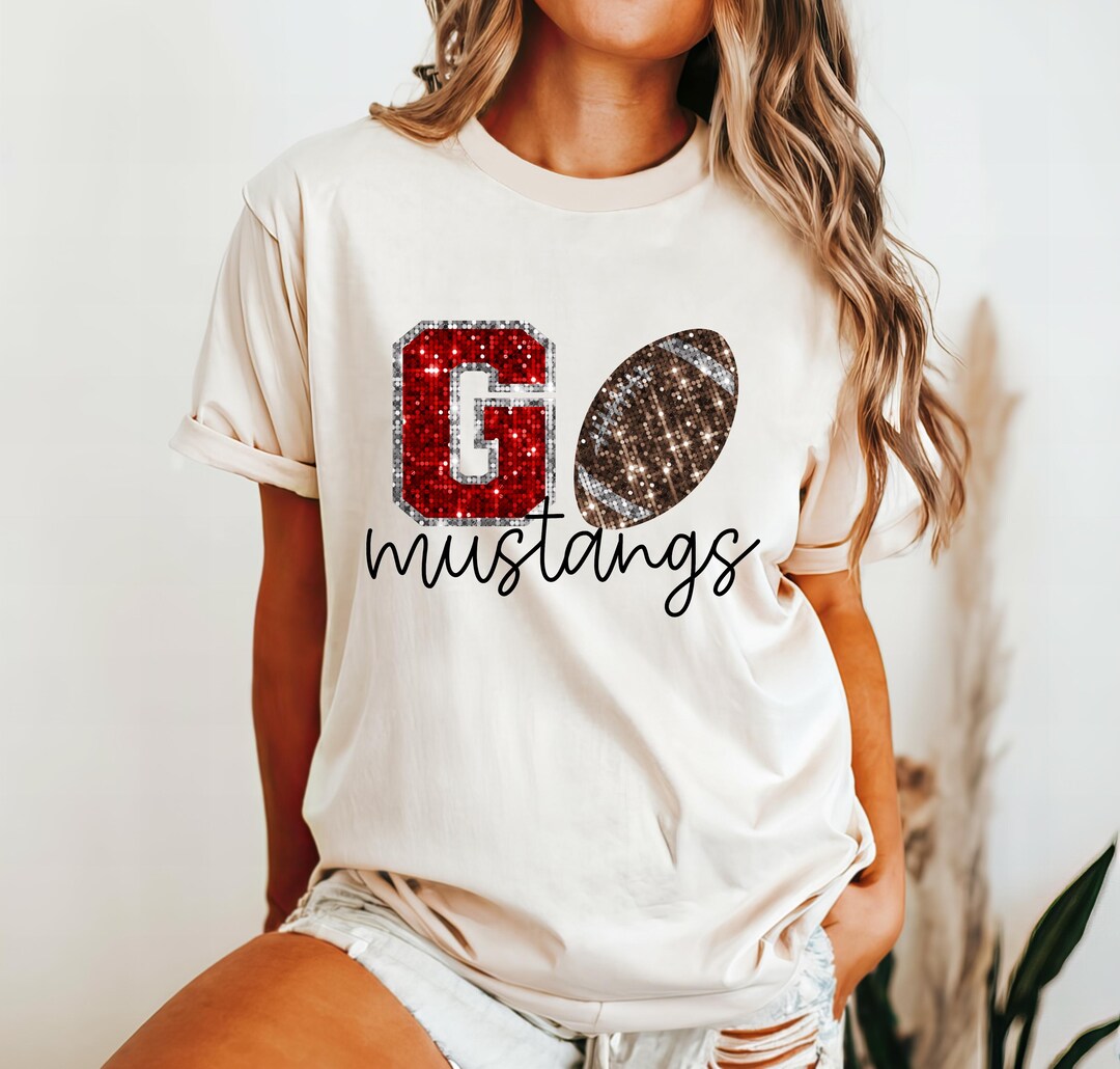 Go Team, Go Mustangs, Glitter, Football, PNG, Digital Image, Download ...