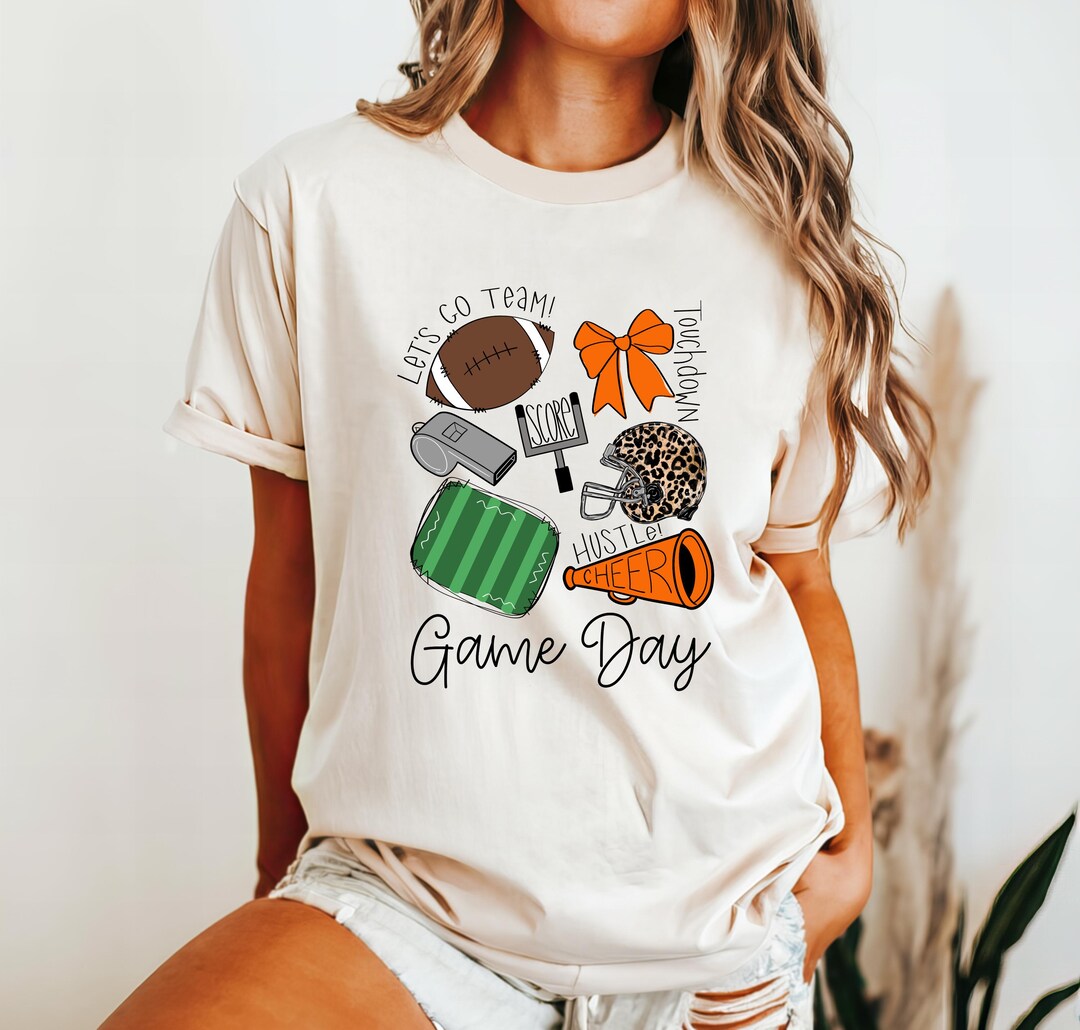 Game Day Doodle, Game Day, Football, Sports, Orange, PNG, Digital Image ...