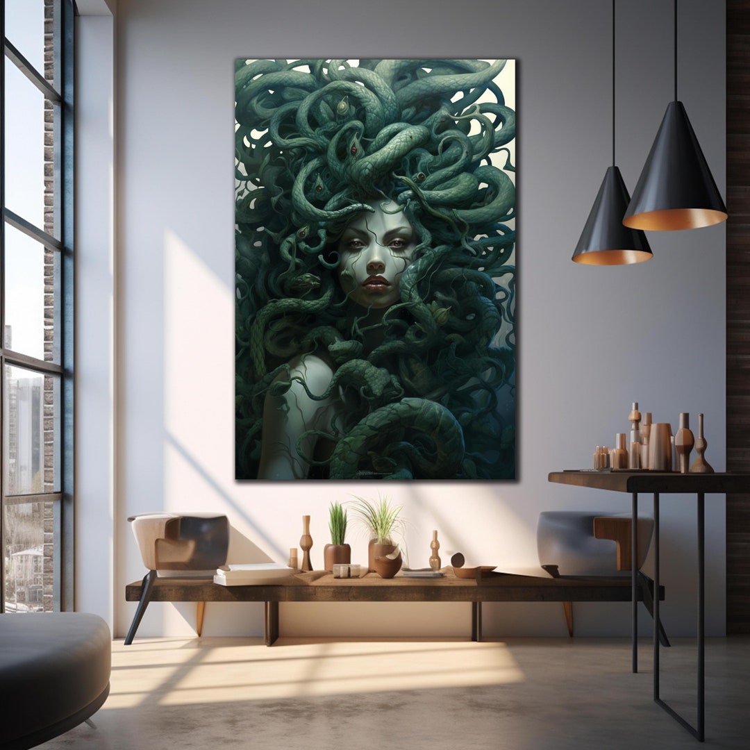Medusa Wall Decor, Medusa Tempered Glass Wall Art, Medusa Glass Wall ...
