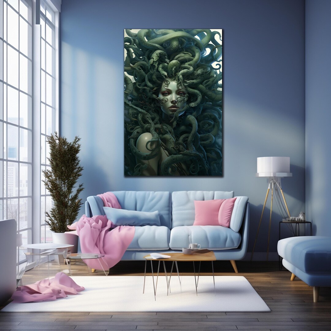 Medusa Wall Decor, Medusa Tempered Glass Wall Art, Medusa Glass Wall ...