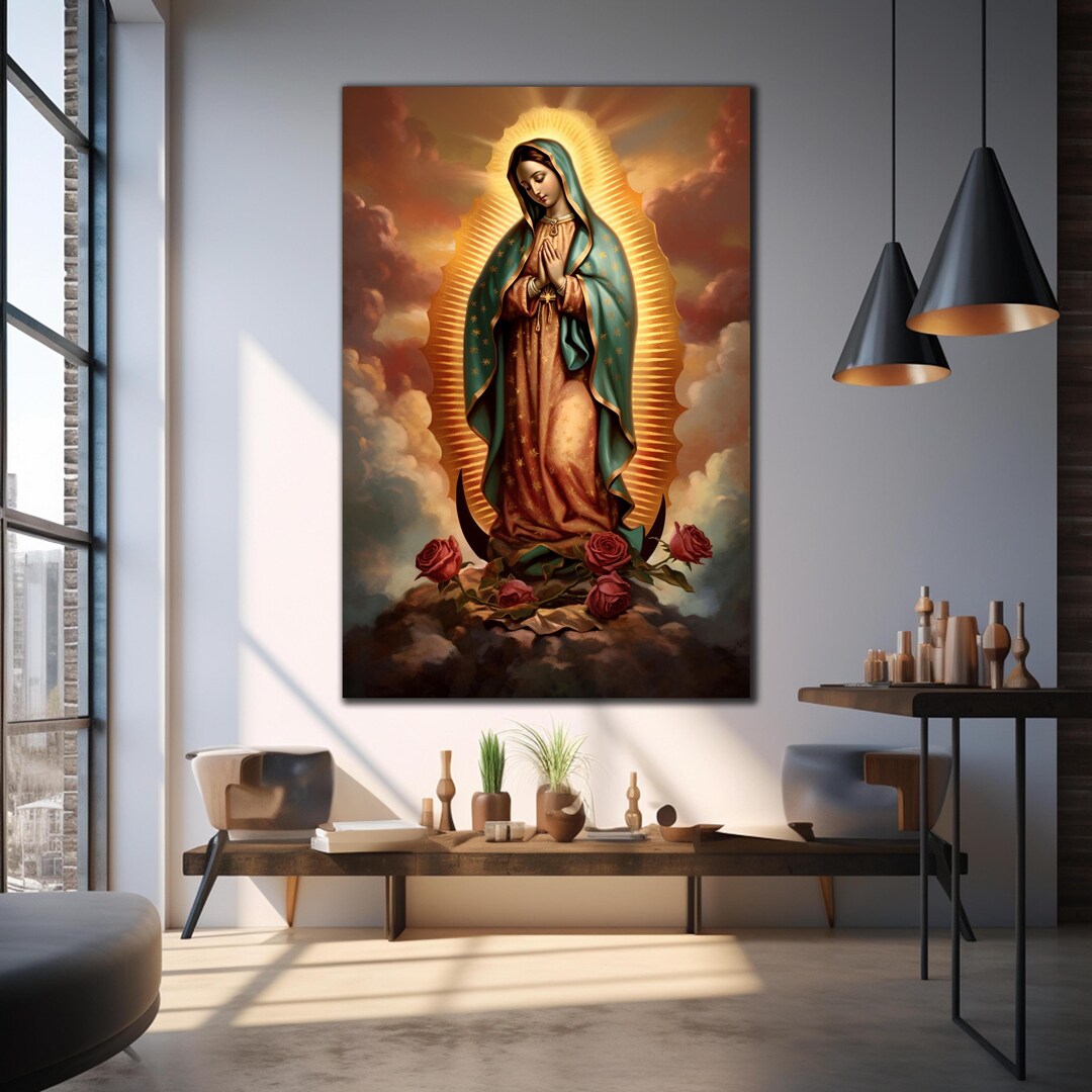 Virgin Mary Wall Art Virgin Mary Rose Glass Tempered Glass Glass