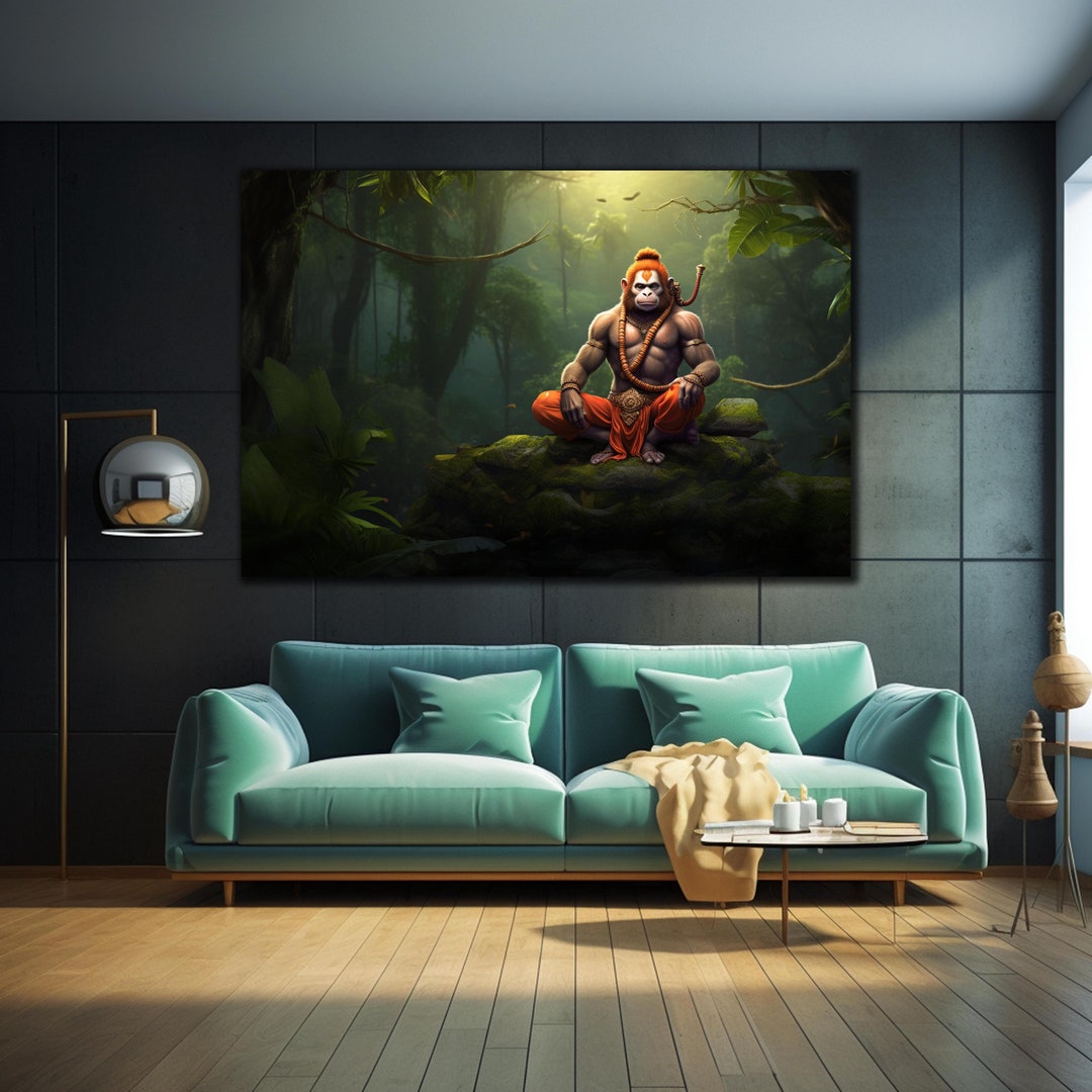 Arte mural de Hanuman, Arte en vidrio templado, Impresión en vidrio ...