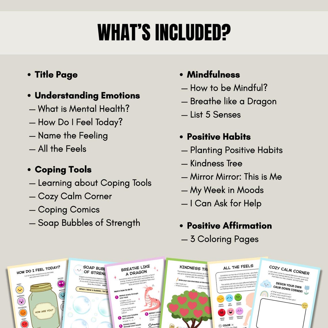 Mental Health Activity Book for Kids: SEL Workbook, Coloring Pages ...