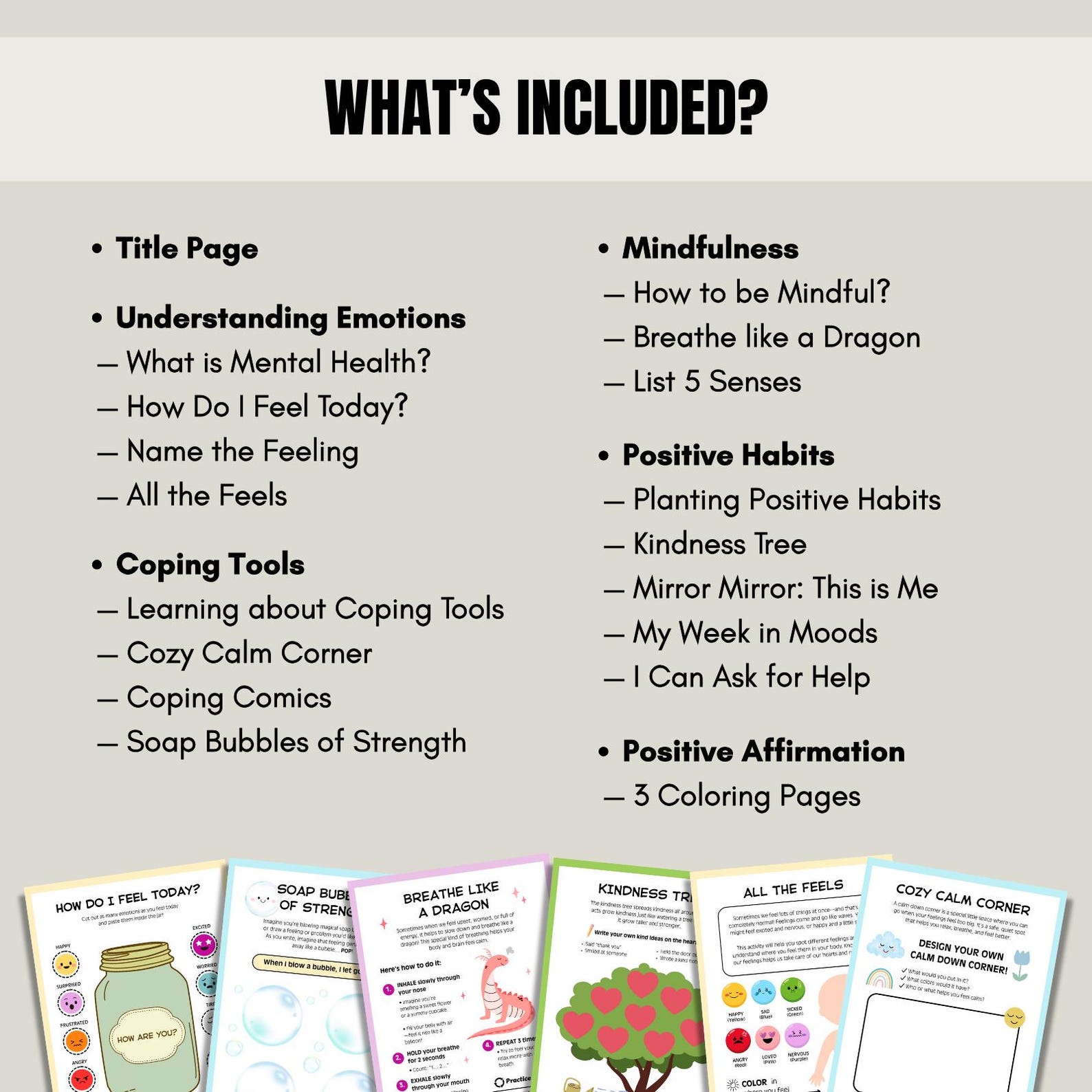 Mental Health Activity Book for Kids: SEL Workbook, Coloring Pages ...