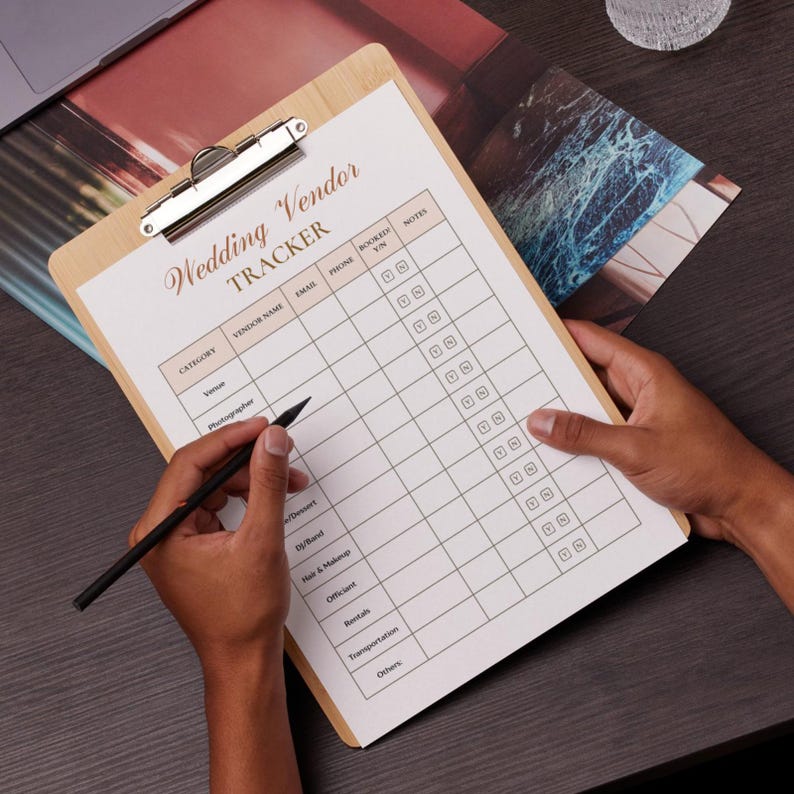 Editable Wedding Planner: Vendor Tracker & Budget (canva Template, A4 ...