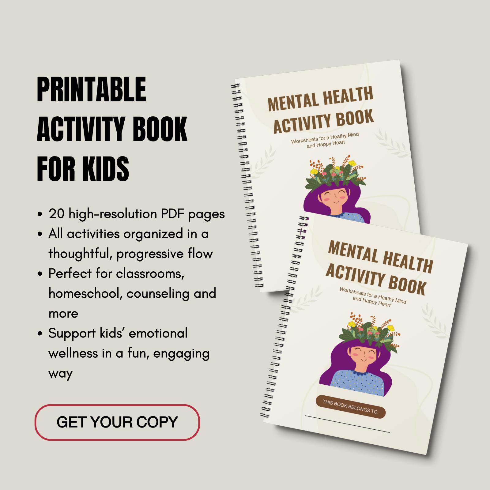 Mental Health Activity Book for Kids: SEL Workbook, Coloring Pages ...