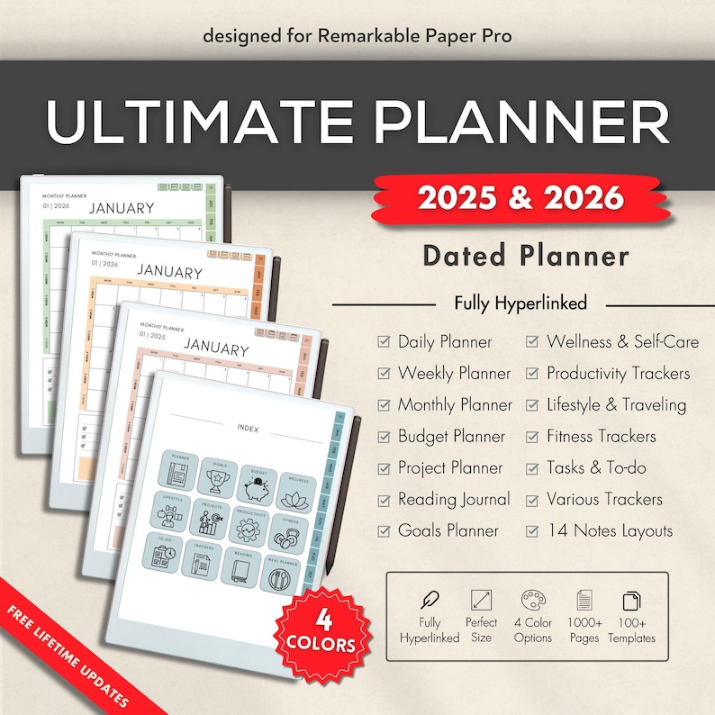 ReMarkable Paper Pro Planner for 2025 & 2026 Ultimate reMarkable Paper ...