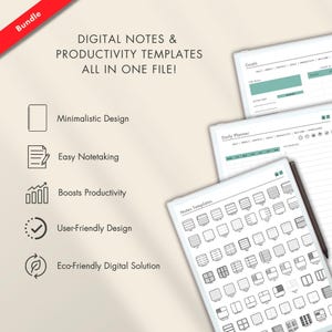 Remarkable Paper Pro Templates Productivity Bundle RMPP Digital Notes ...