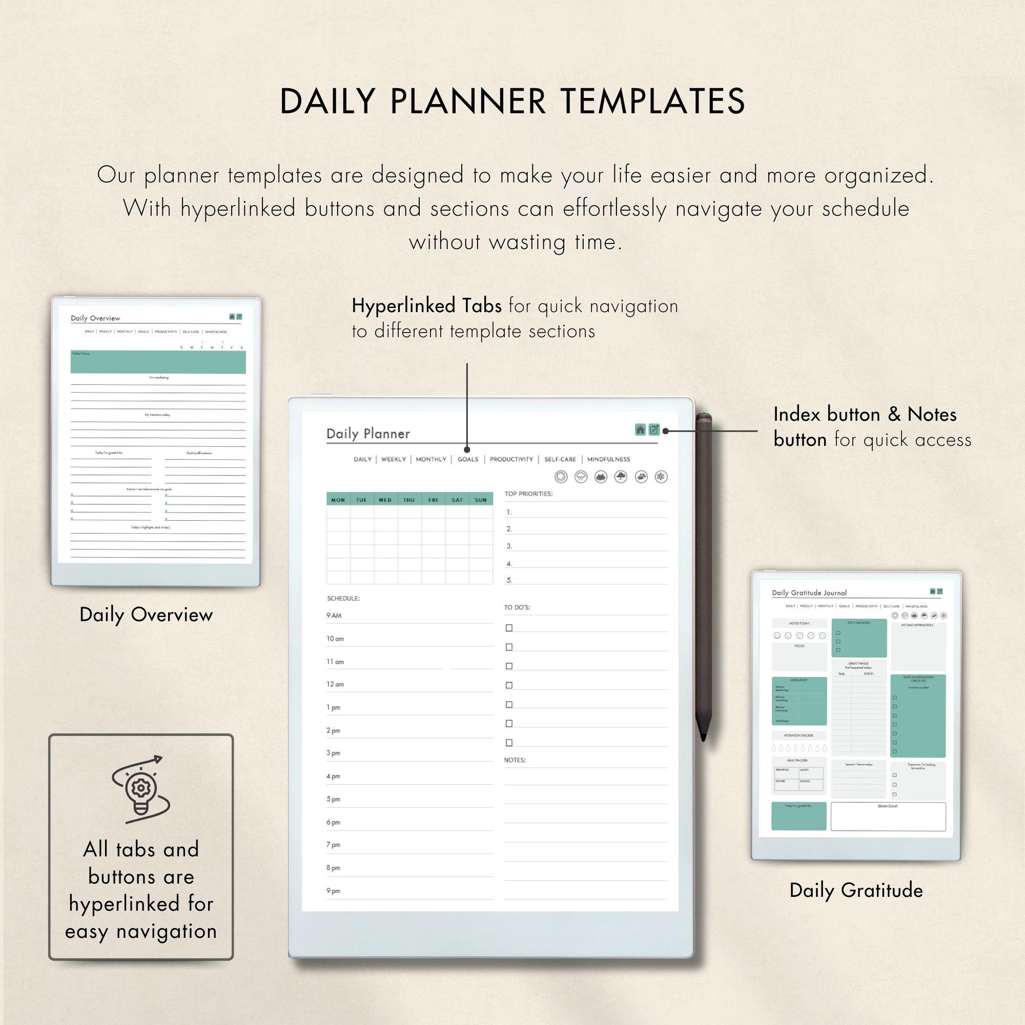 Remarkable Paper Pro Templates Productivity Bundle RMPP Digital Notes ...