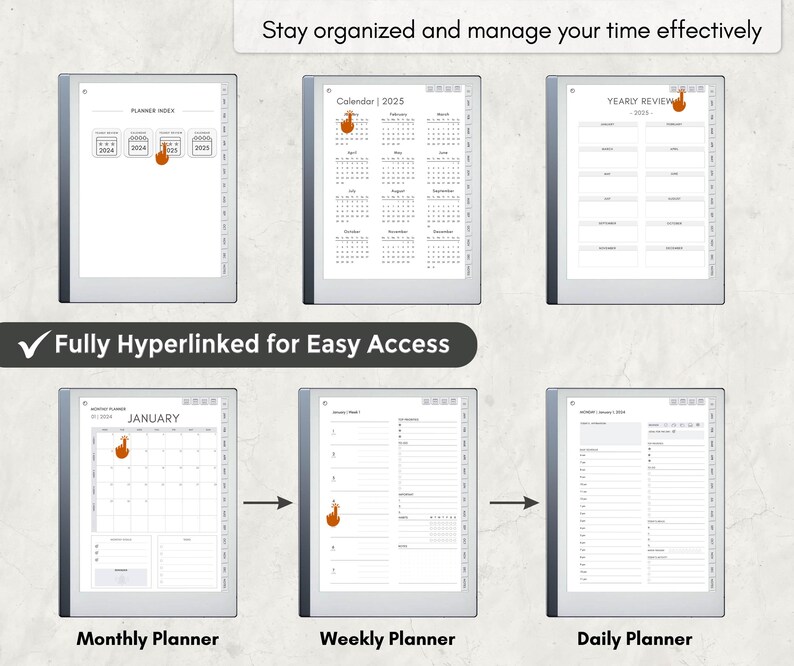 Remarkable 2 Planner 2024-2025: Hyperlinked Digital Templates - Etsy