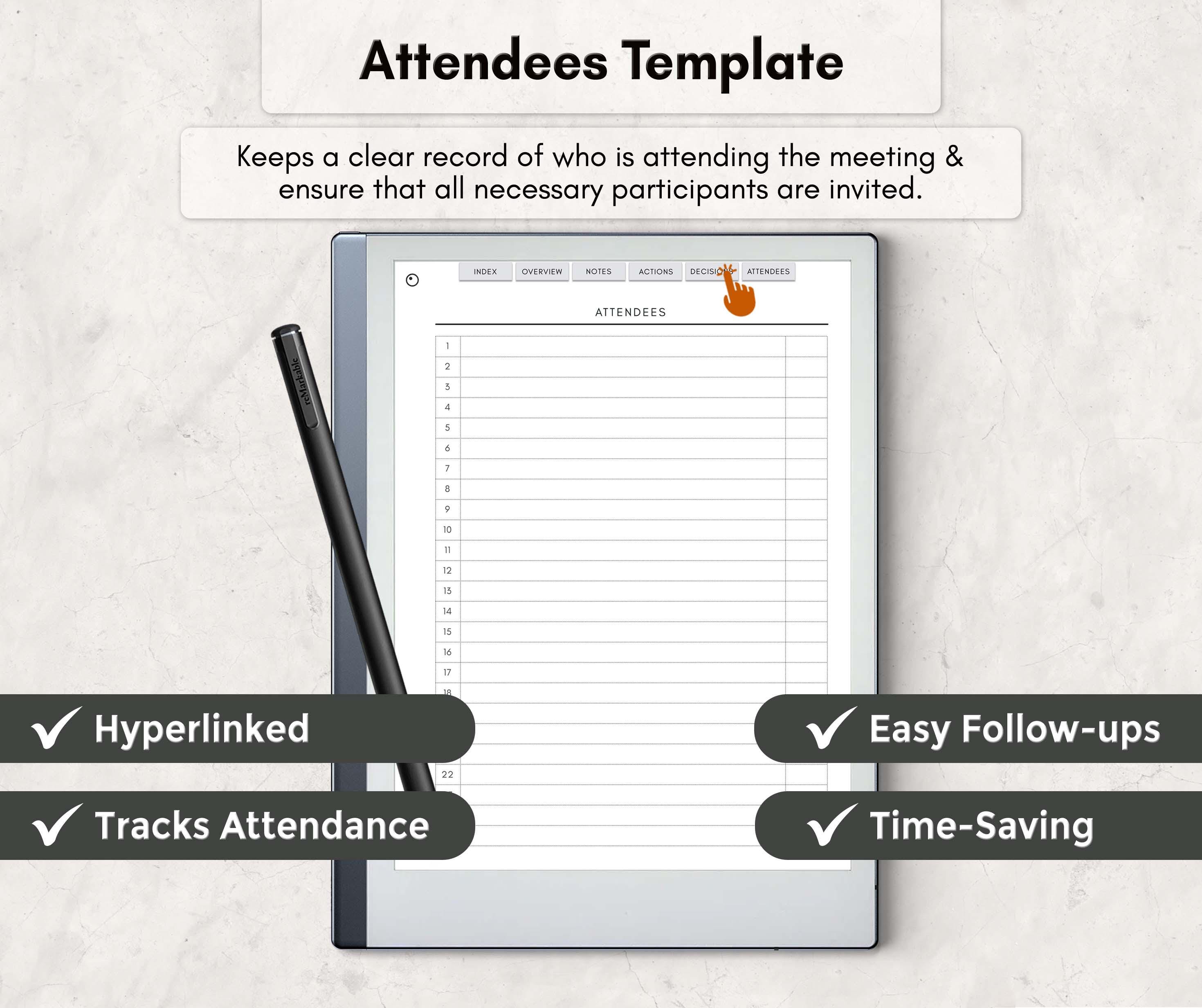 Remarkable 2 Meeting Notes Template: Hyperlinked PDF Notebook - Etsy