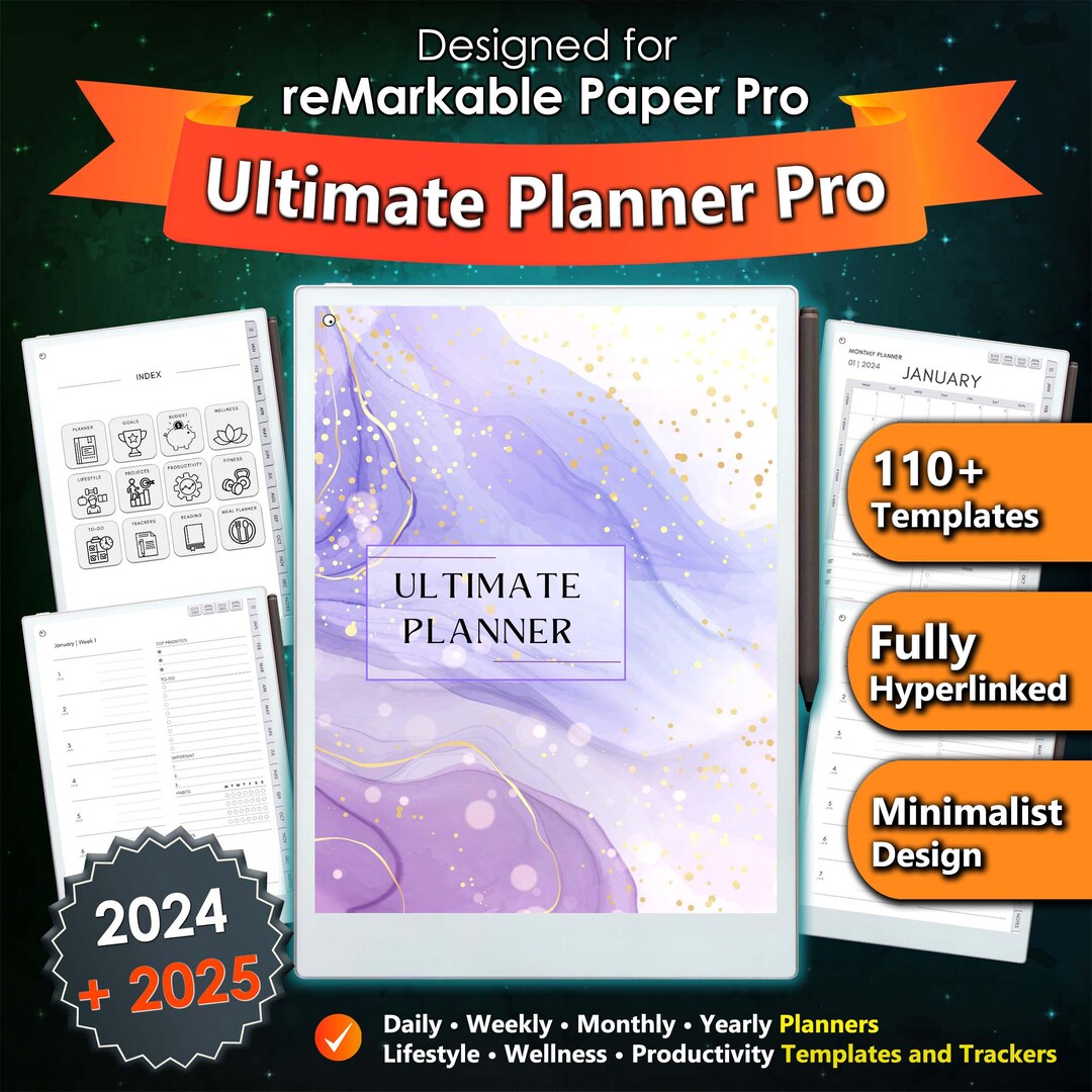 Remarkable Paper Pro Planner 2024-2025: Hyperlinked Digital Daily ...