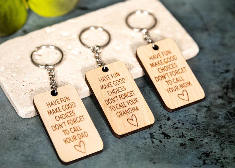Teen Driver Keychain, Wooden Engraved Keychain, Custom Name Keychain ...
