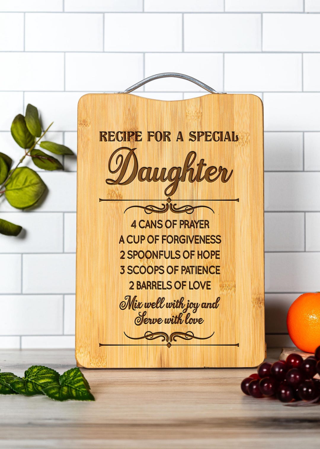 Daughter Cutting Board, Custom Family Name Cutting Board, Recipe ...