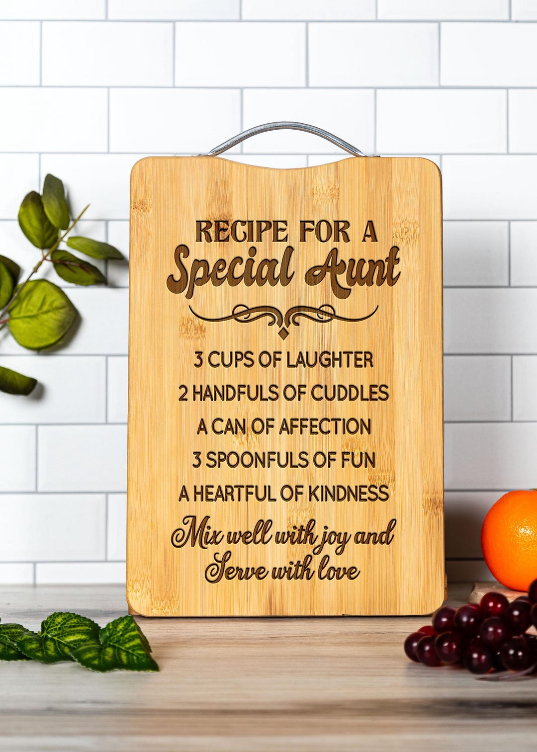 Personalized Recipe Cutting Board for Aunt – Unique Gift Idea - Etsy