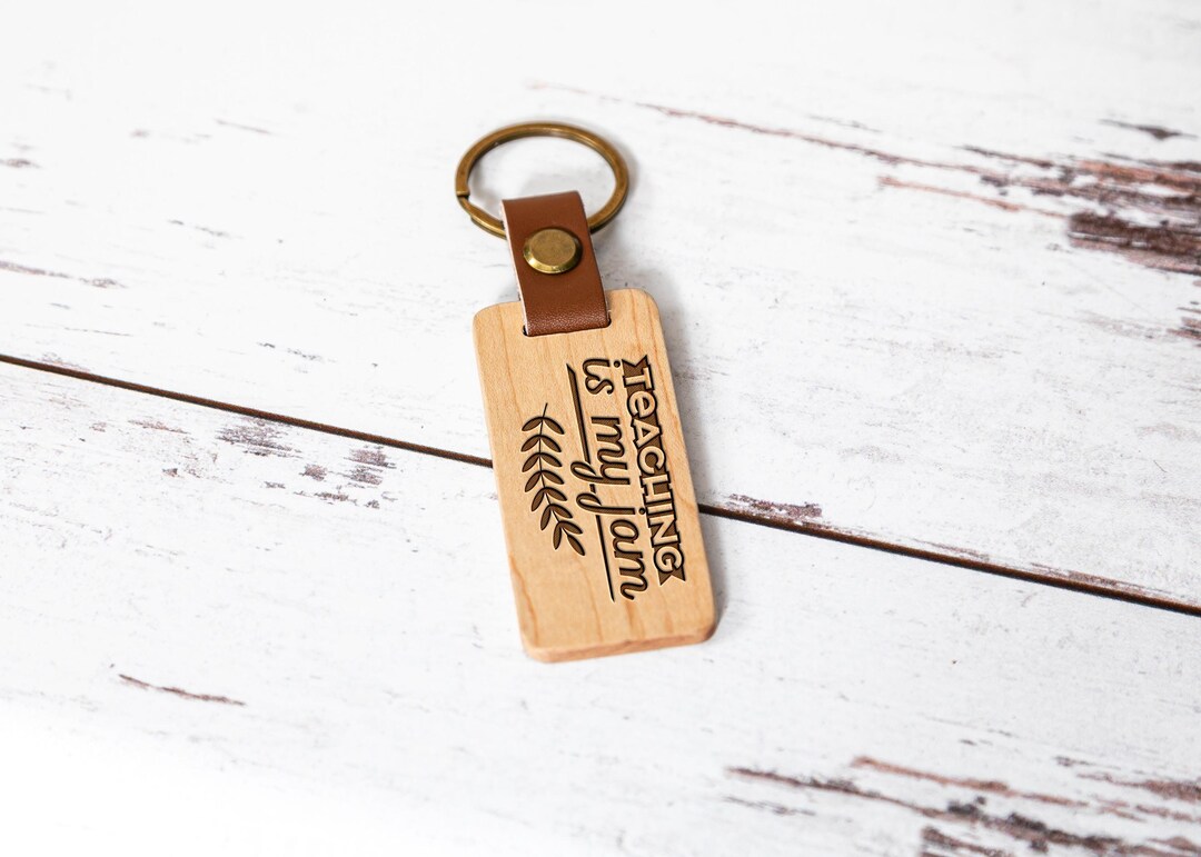 Keychain for Teacher, Best Teacher Ever Keychain, Wooden Keychain ...