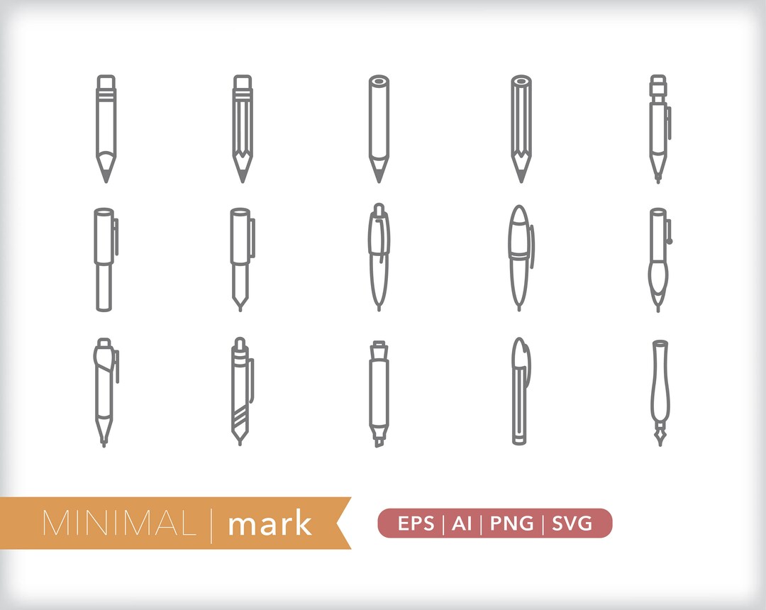 Mark Icons | Pencil Icons | Pen Icons | SVG AI PNG | Digital Download ...
