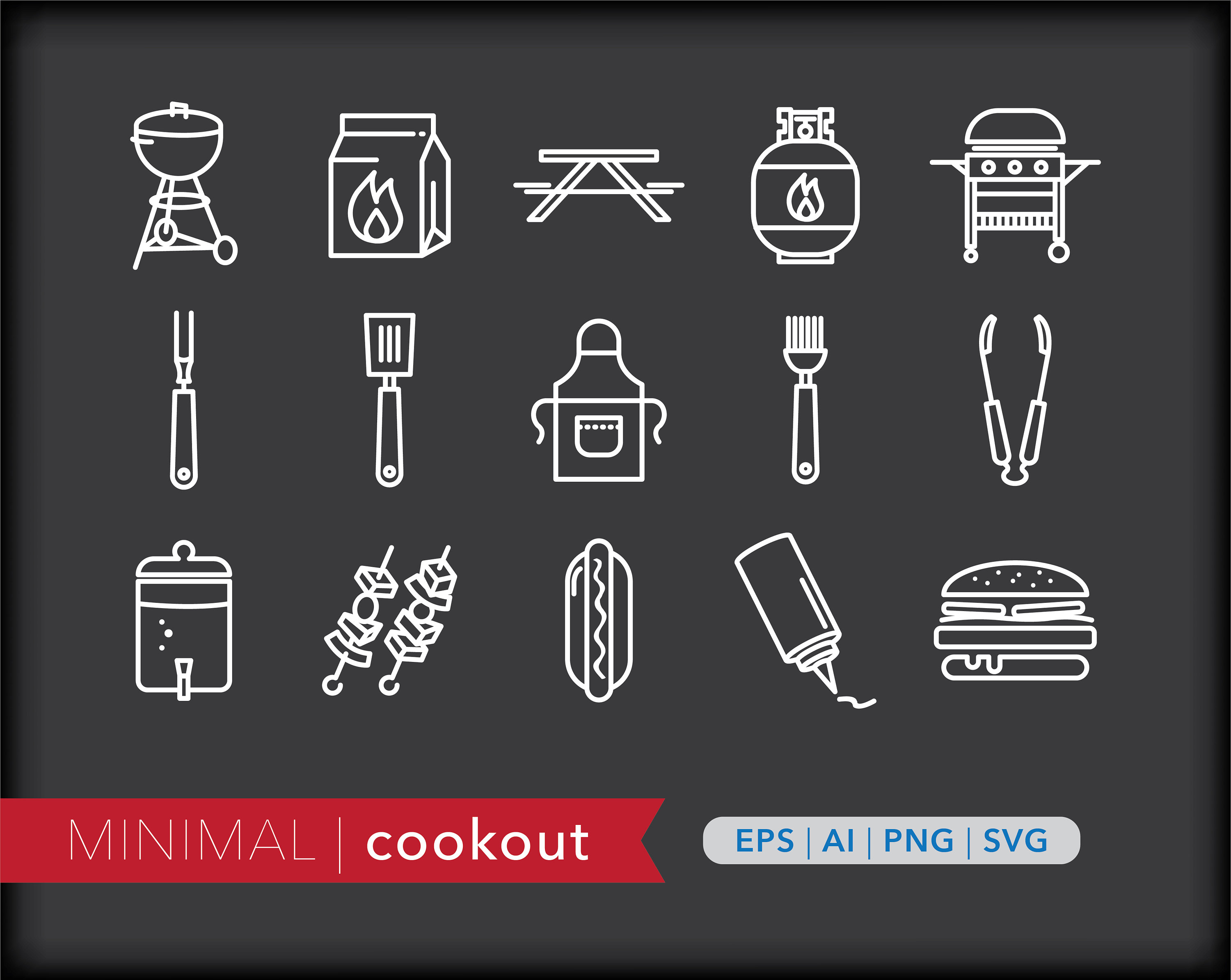 Cookout Icons | Food Icons | Summer Icons | SVG AI PNG | Digital ...