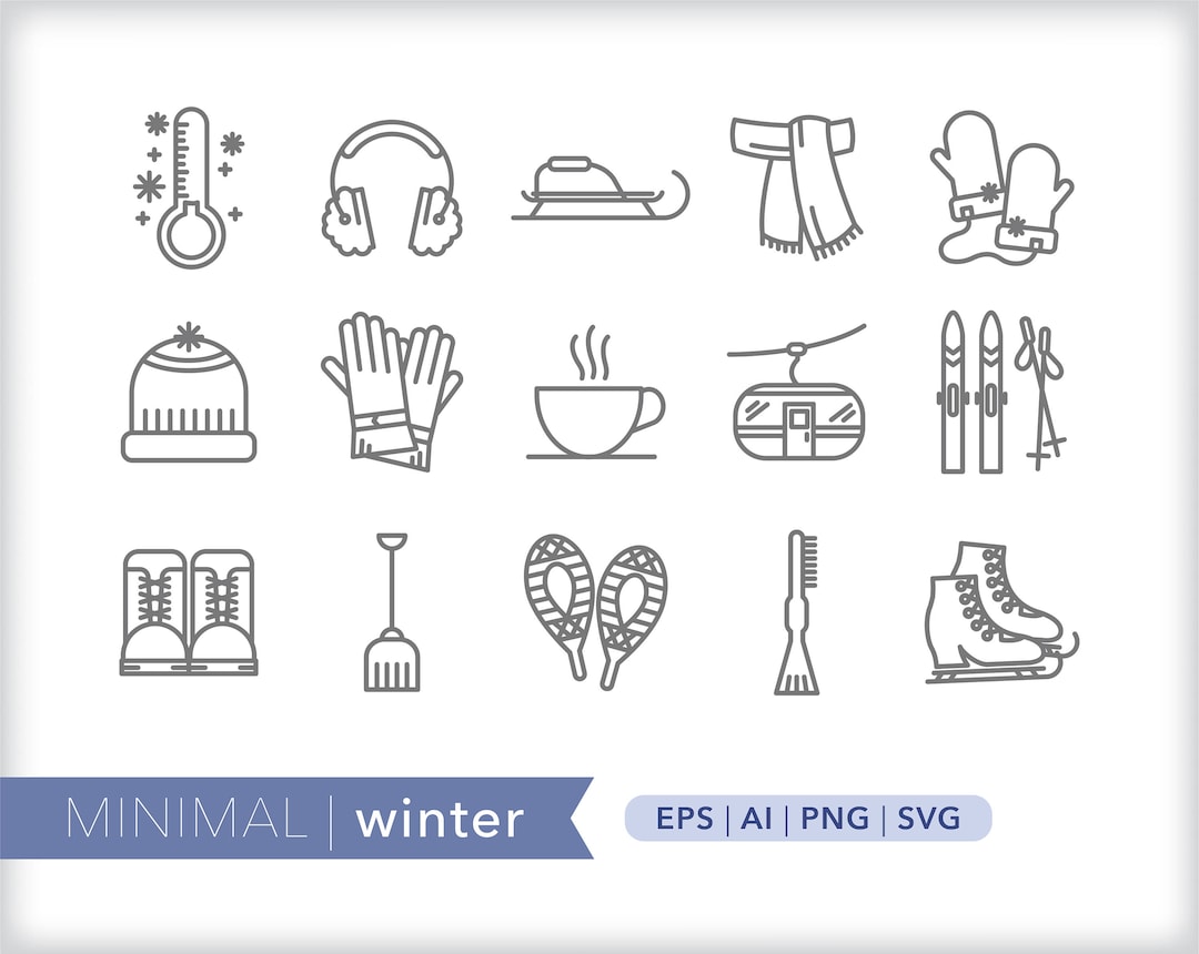 Winter Icons | Snow Icon Illustrations | SVG AI PNG | Digital Download ...