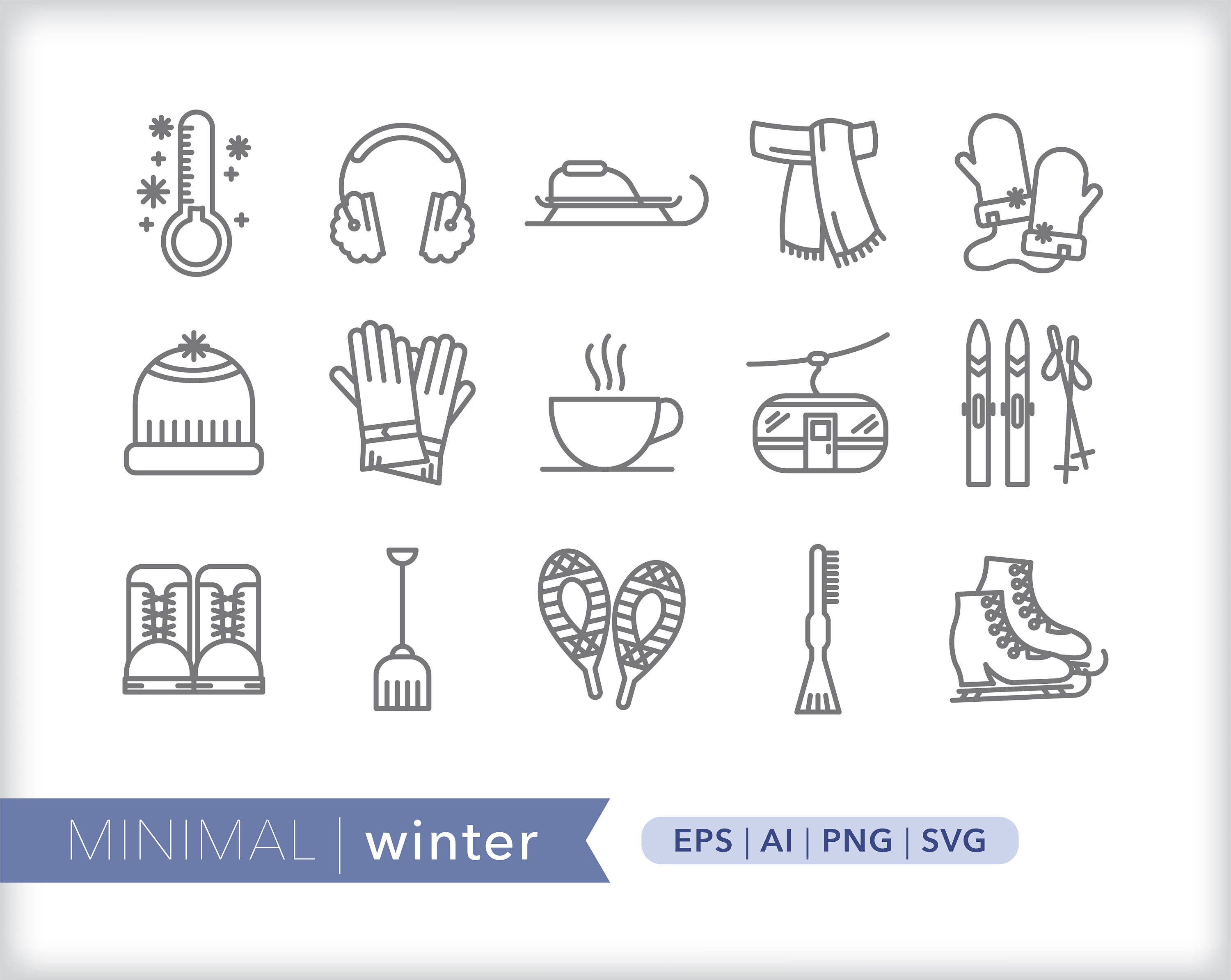 Winter Icons | Snow Icon Illustrations | SVG AI PNG | Digital Download ...