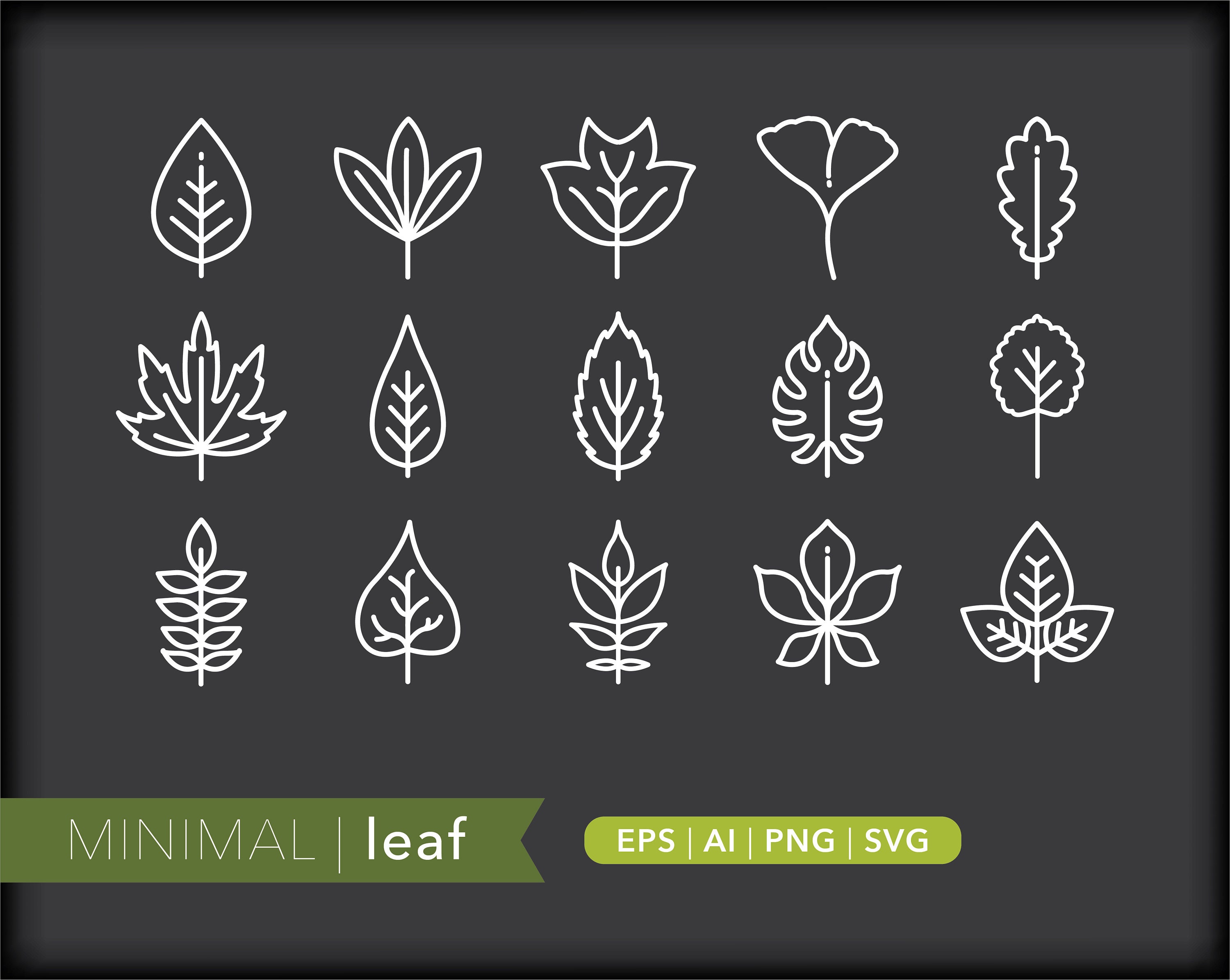 Leaf Icons | Tree Icons | SVG AI PNG | Digital Download for Design ...